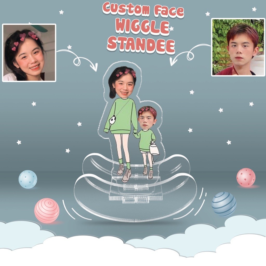 Floating swaying Standee printed on demand Cute Chibi Couplebag ...