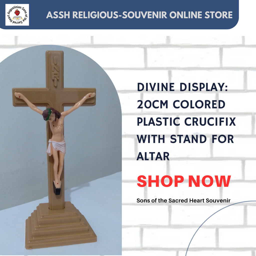 Divine Display: 20cm Colored Plastic Crucifix with Stand for Altar ...