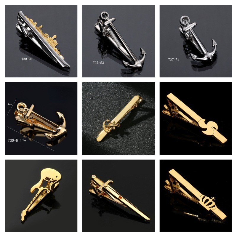 Rudder Anchor Men's Fashion Formal Tie Clip Military Ship Style Metal ...