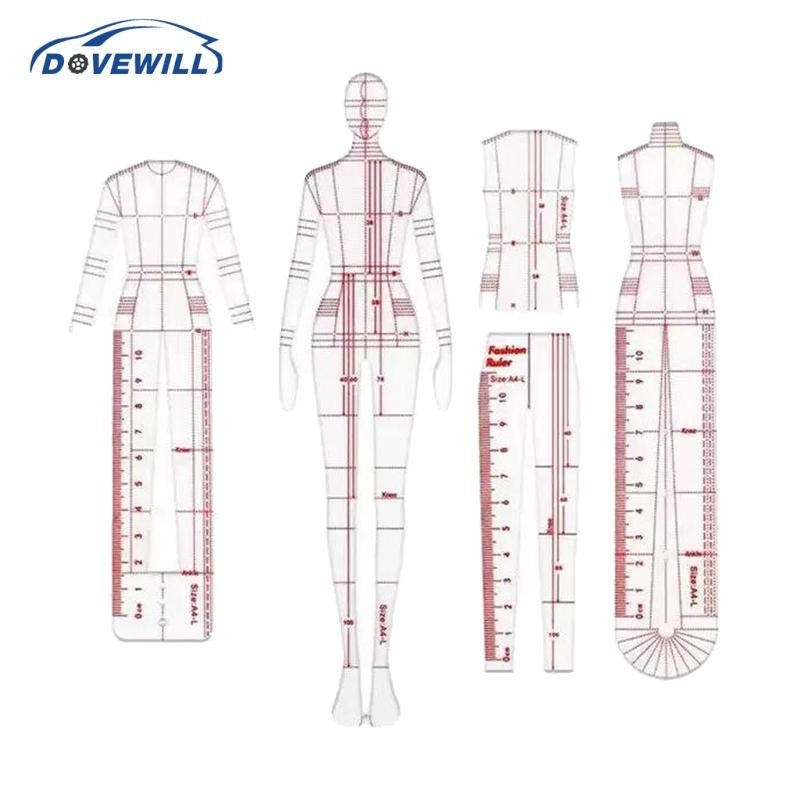 [Dovewill] 4Pcs Fashion Drawing Ruler Measuring Ruler Ruler Set ...