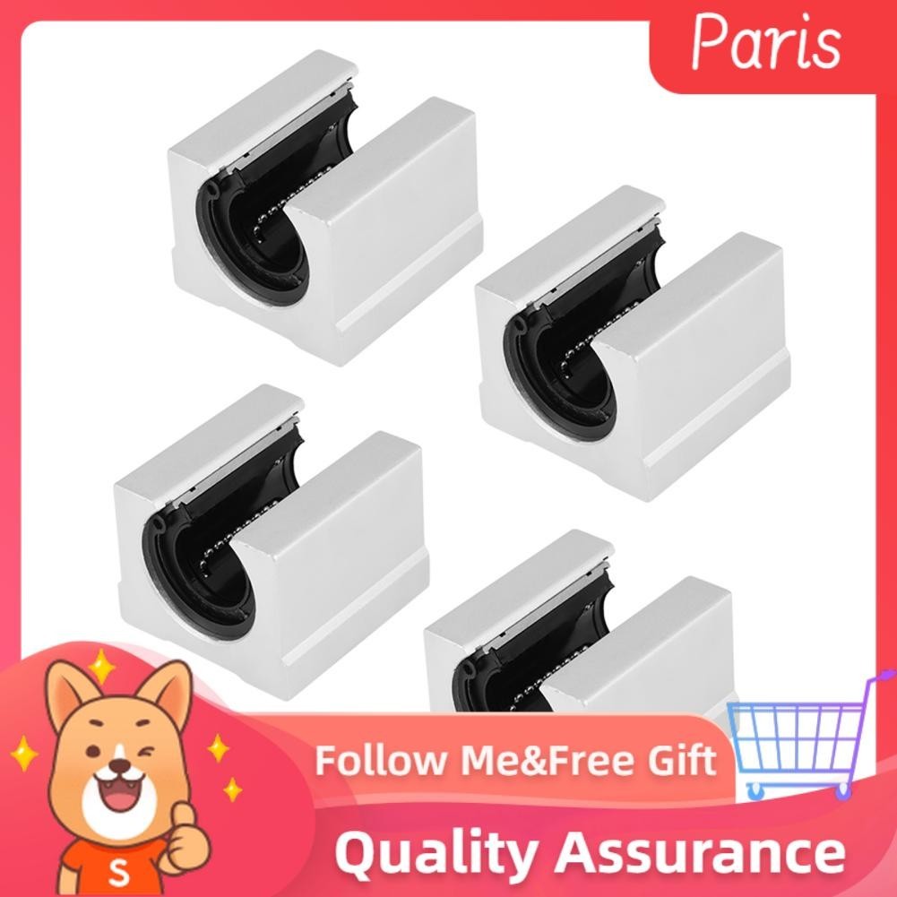 Superparis 4 PCS SBR20UU 20mm Aluminum Open Linear Motion Ball Bearing ...