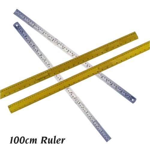 Long Ruler 100cm 40 inch Metal Ruler Stainless Steel Ruler 1 Meter Wood ...