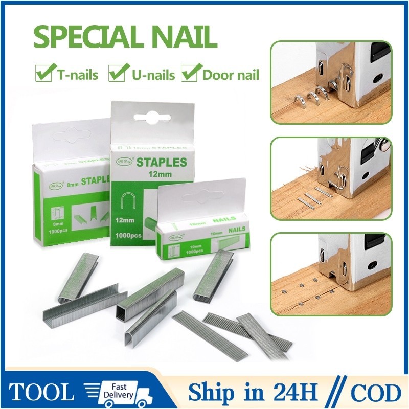 1000pcs Heavy Duty Staple Nail Tools Staple Gun Refill Staple U/ Door ...