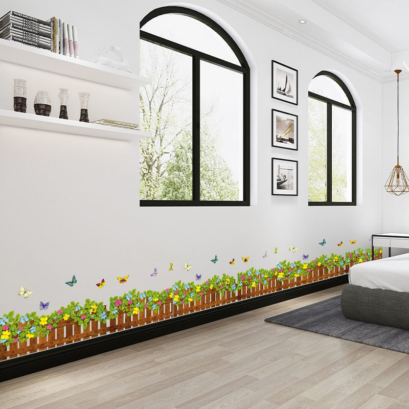 [Wall Stickers]Decorative Fence Skirting Line Stickers for Living Room ...