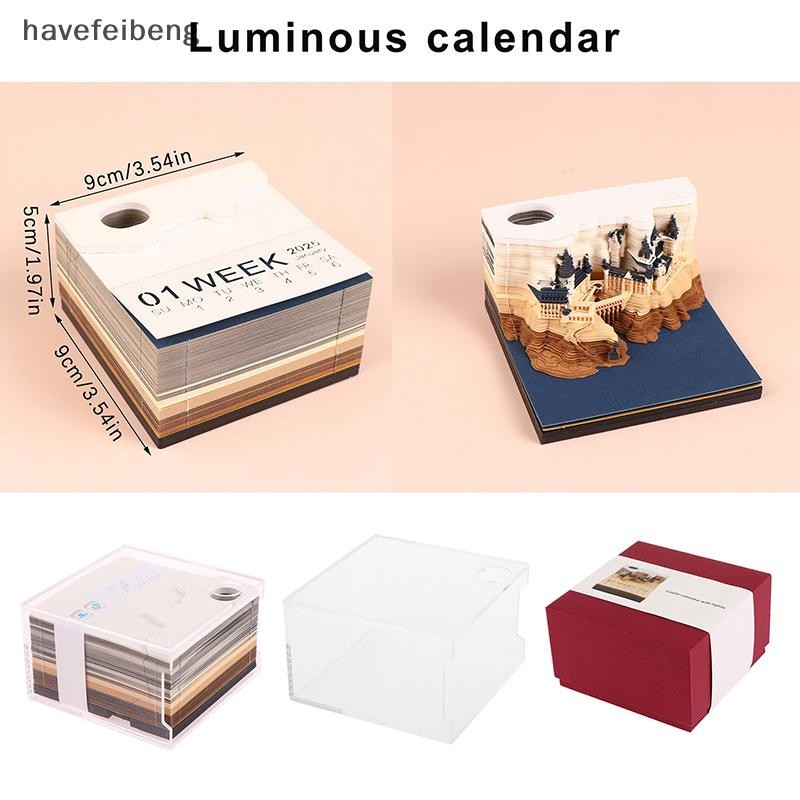 [HGB] Castle Desk Calendar With LED Lights 2025 Calendar Memo Pad ...