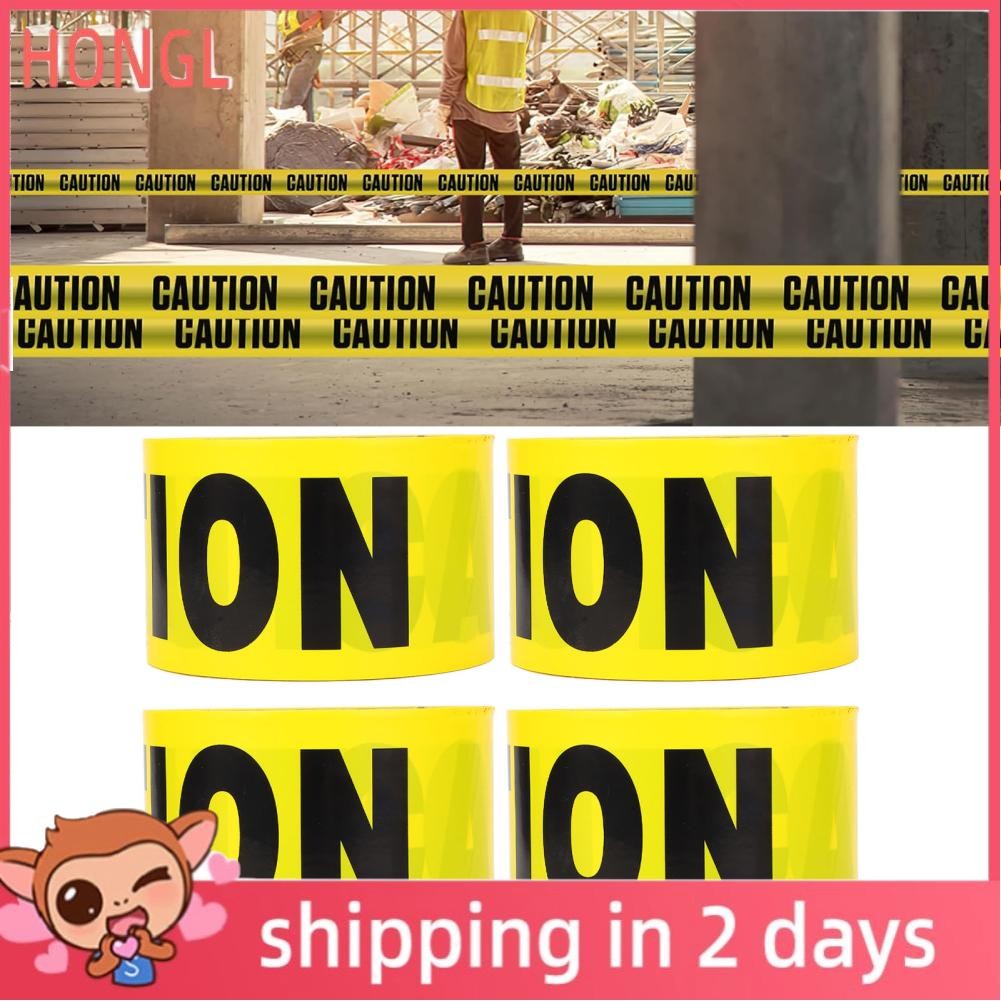 Honglai Oreilet 4PCS Black & Yellow Caution Tape Roll Warning Safety ...