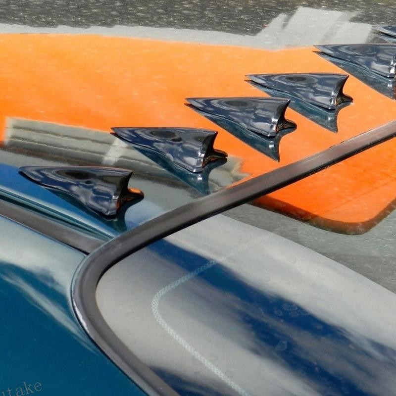 RUN 10Pcs Universal Rear Roof Shark Fins Spoiler Wing Kit Car Roof ...