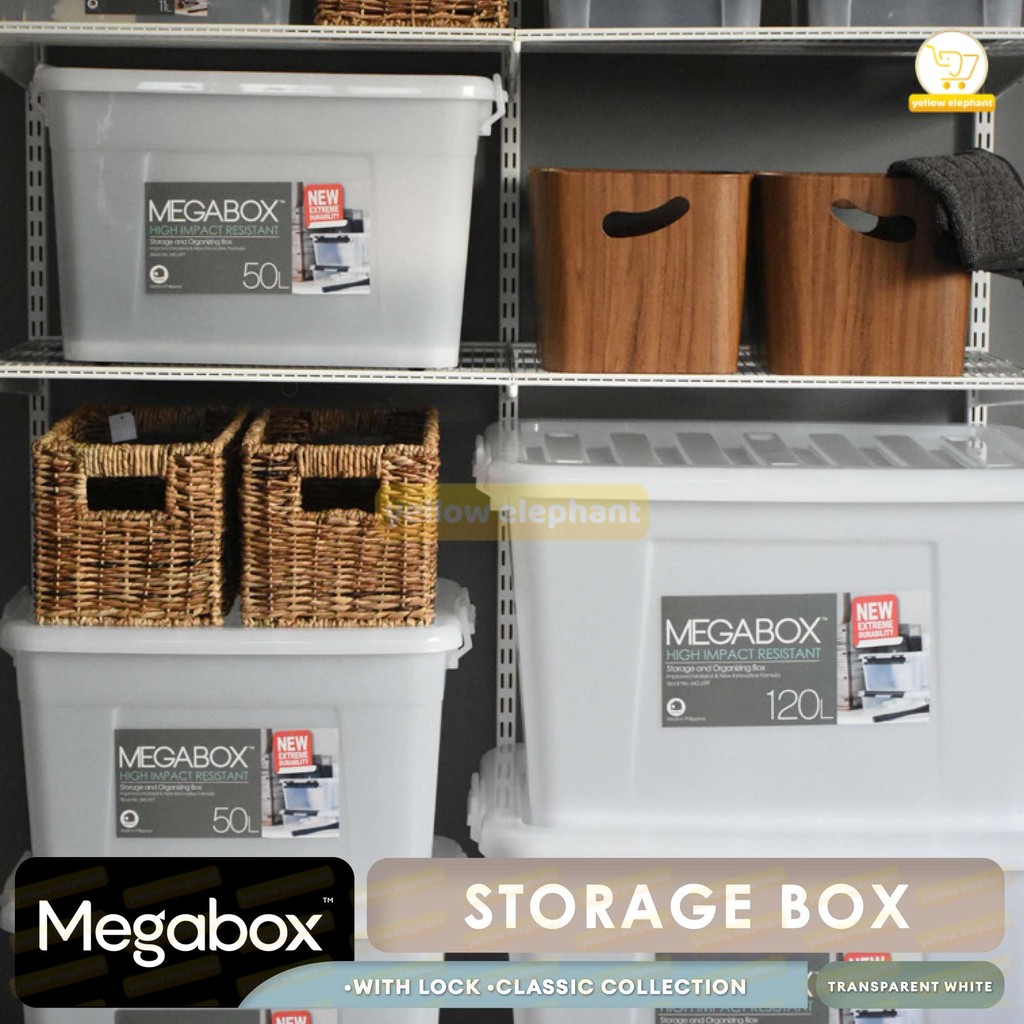 Megabox Organizer Storage Box Transparent Clear Bundle of 2 | Shopee ...