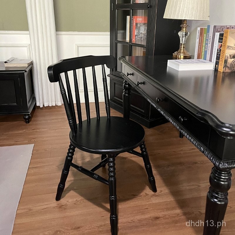 K8French Vintage Dining Chair Elsa Chair Retro Solid Wood Dining Chair ...