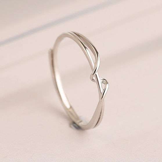 925Silver Minimalist Line Women's Ring Niche Design Geometric Ring Cold Style Fashion ...