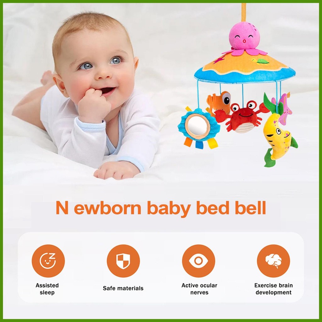 Crib Mobile Toy Baby Crib Toy Mobile Bell Hanger Cute Animal Rotating ...