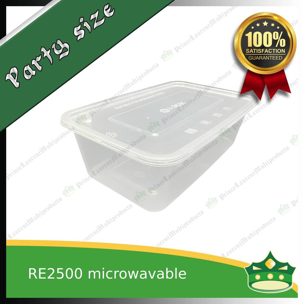 [5 pcs] IBOX brand 2500ml microwavable plastic large rectangular ...