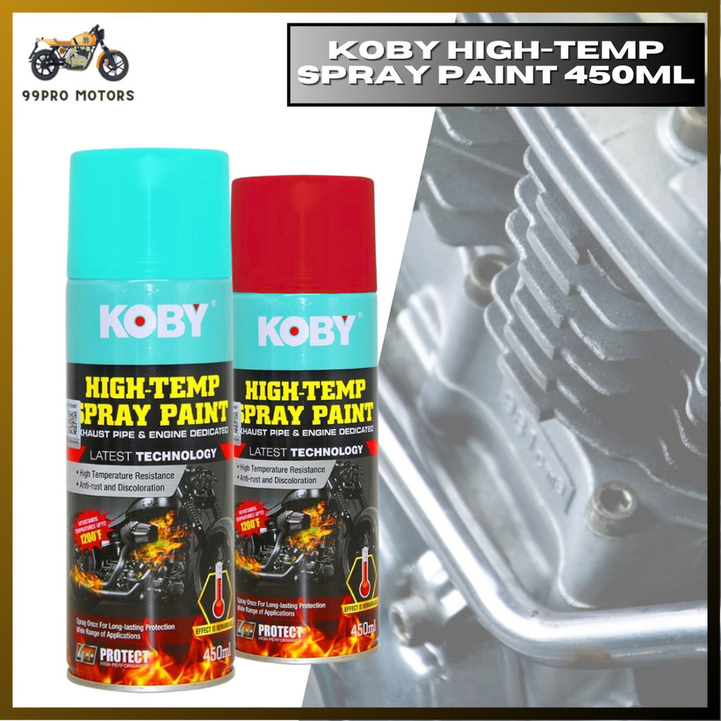 ORIGINAL KOBY FOR HIGH-TEMP SPRAY PAINT 450ML MOTORCYCLE MOTO CARE [99PRO MOTOR] | Shopee ...