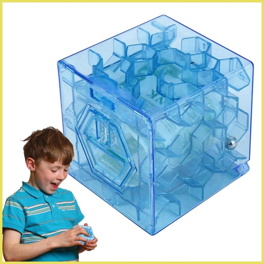 Money Maze Box for Cash Small 3D Cube Puzzle Money Holder Maze Coin Box ...