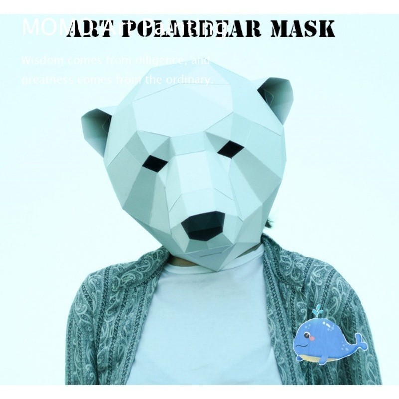MOMO Helmet Headgear Polar Bear Mask Wearable Handmade Paper Model ...