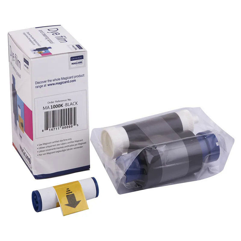 MA1000K Magicard black Resin Ribbon dye film 1000 Prints/roll for ...