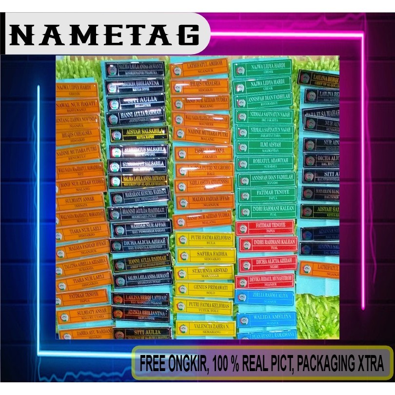 Name Tag Acrylic Chest Name Magnet Safety Pin | Shopee Philippines