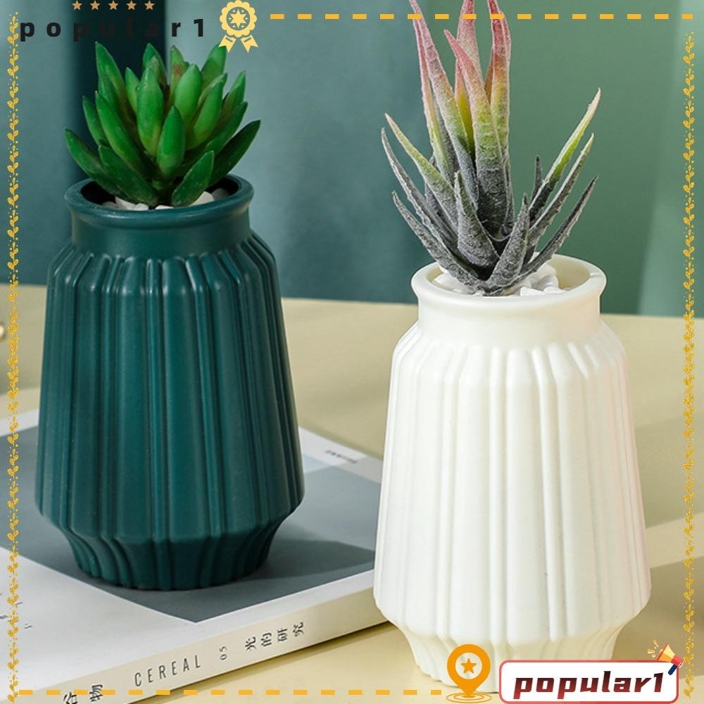 POPULAR Flower Vase, Plastic Imitation Glaze Process Flower Pot, Modern ...