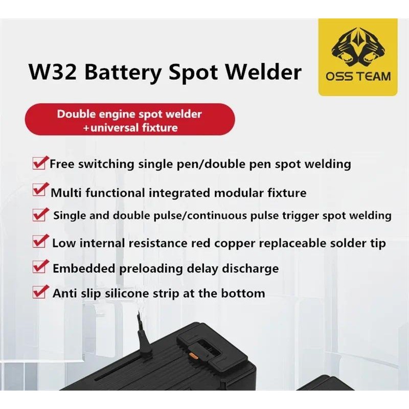 OSS W32 W32S Portable Spot Welder Handheld Lithium For IPhone Android Mobile Phone Battery BMS ...