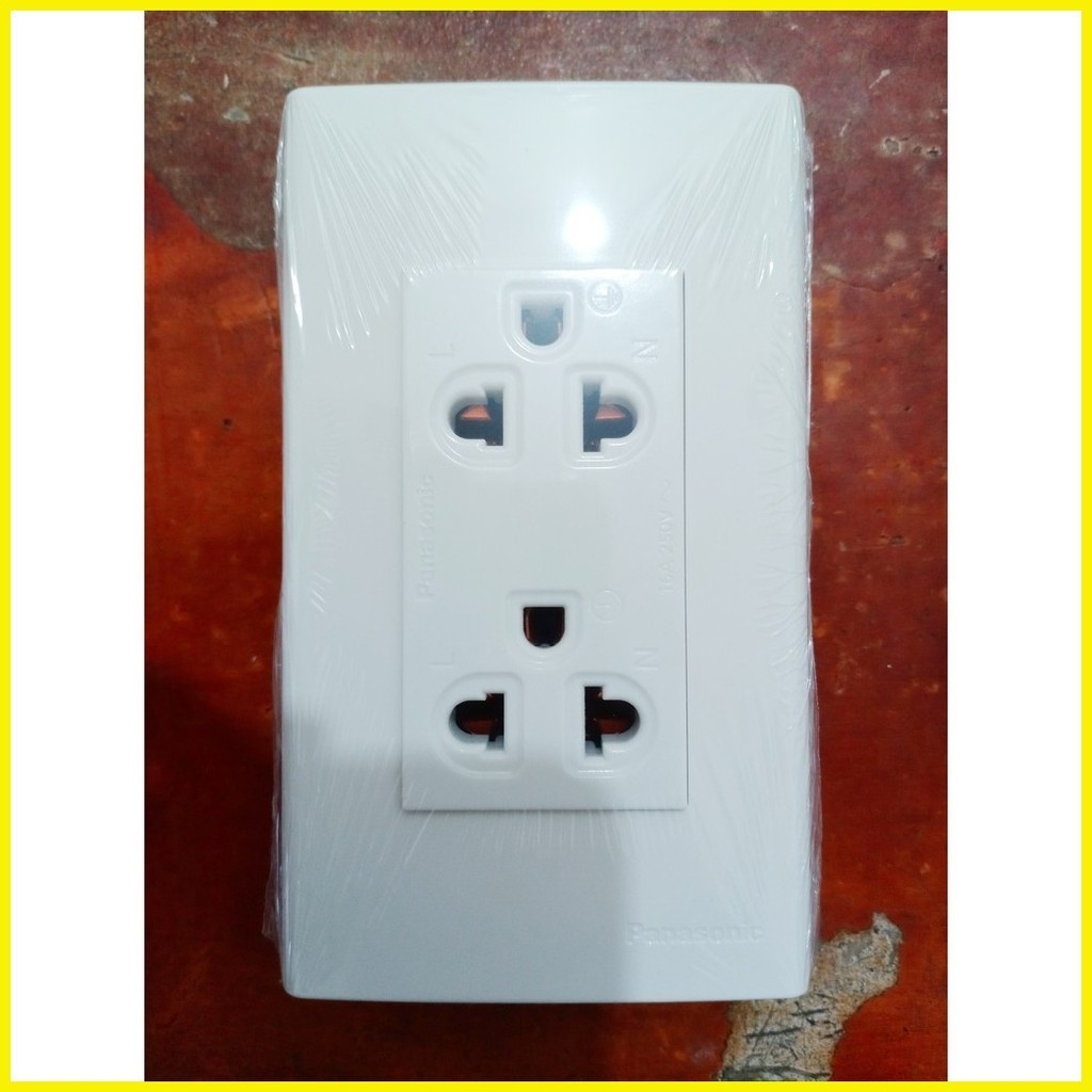 PANASONIC aircon outlet / duplex universal outlet with ground ( wide ...