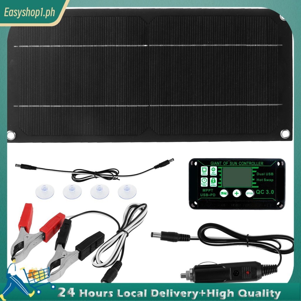 Solar Panel Kit 30W 12V Portable Solar Panel Charger Kit High ... Solar Panel Kit 30W 12V Portable Solar Panel Charger Kit High ...
