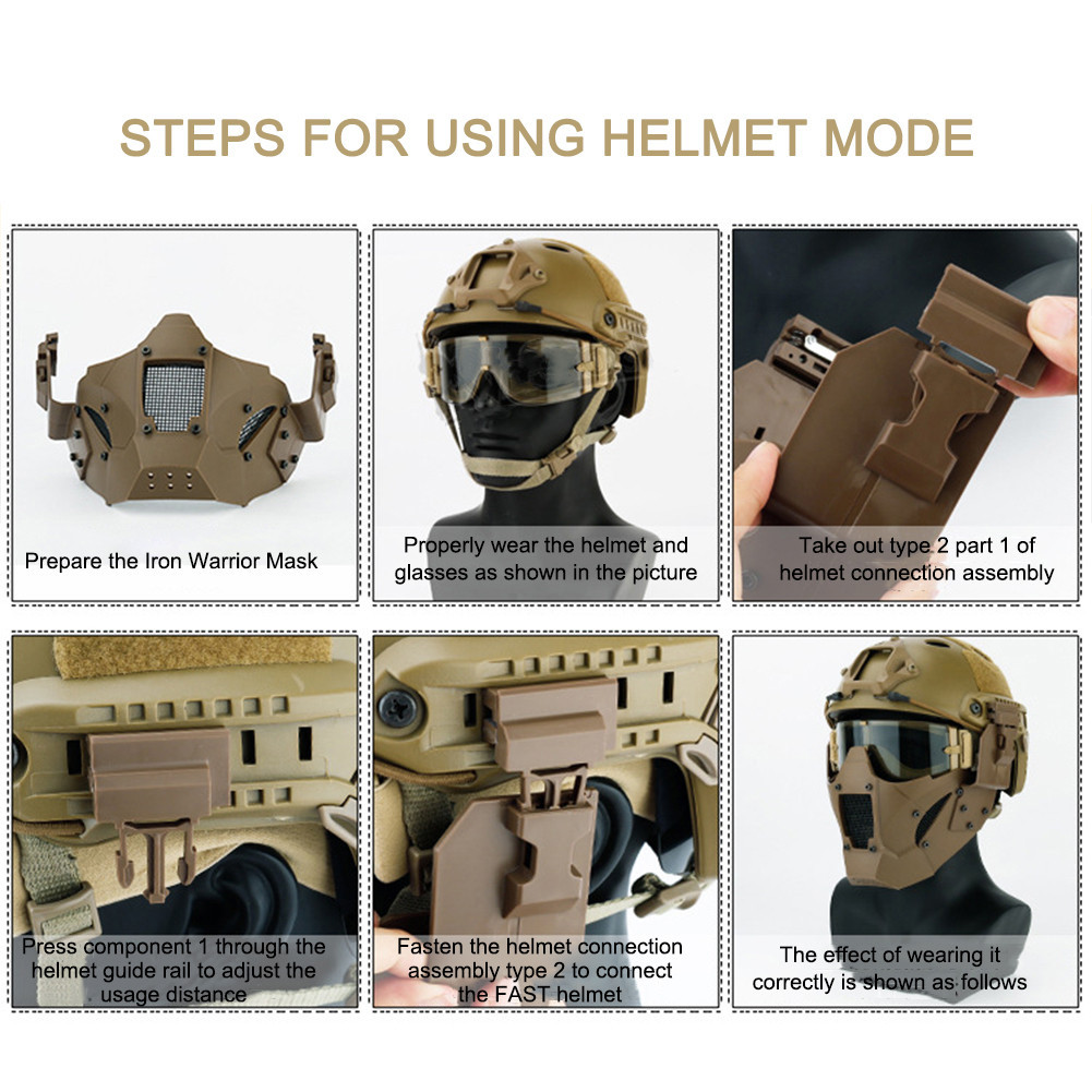 Airsoft Mask 700FPS Impact Resistance Safety Mask Detachable for ...
