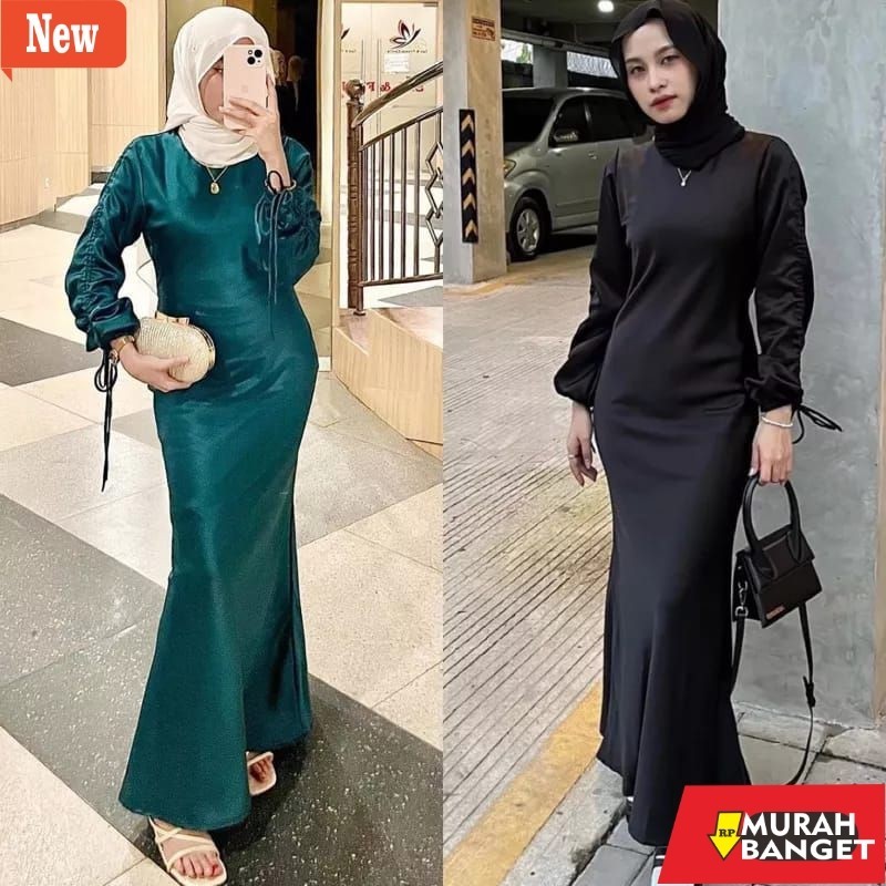 Party gamis- DARLA silk satin dres, the latest dres, suitable for Eid ...