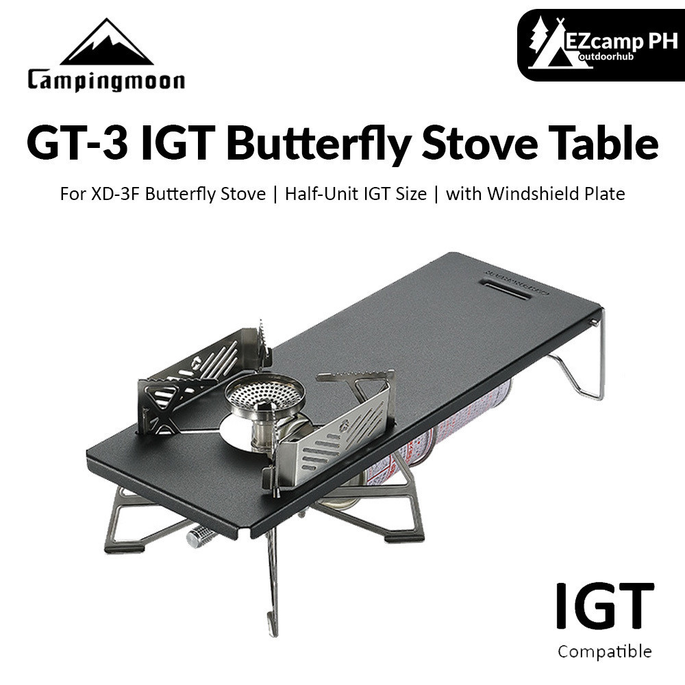 Campingmoon GT-3 Butterfly Butane Stove Table Half Unit IGT Camping Portable Folding Table for ...