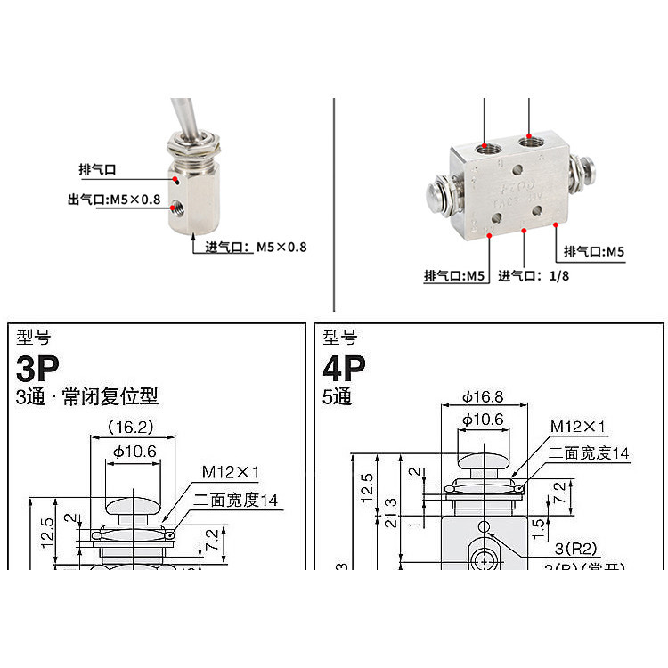 Koganei Pneumatic Mechanical Valve TAC2-41V/41P/31V/31P/2V/2P/41PP TAC ...