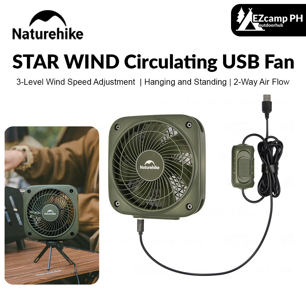 Naturehike STAR WIND Circulating USB Outdoor Camping Fan Hang Stand ...