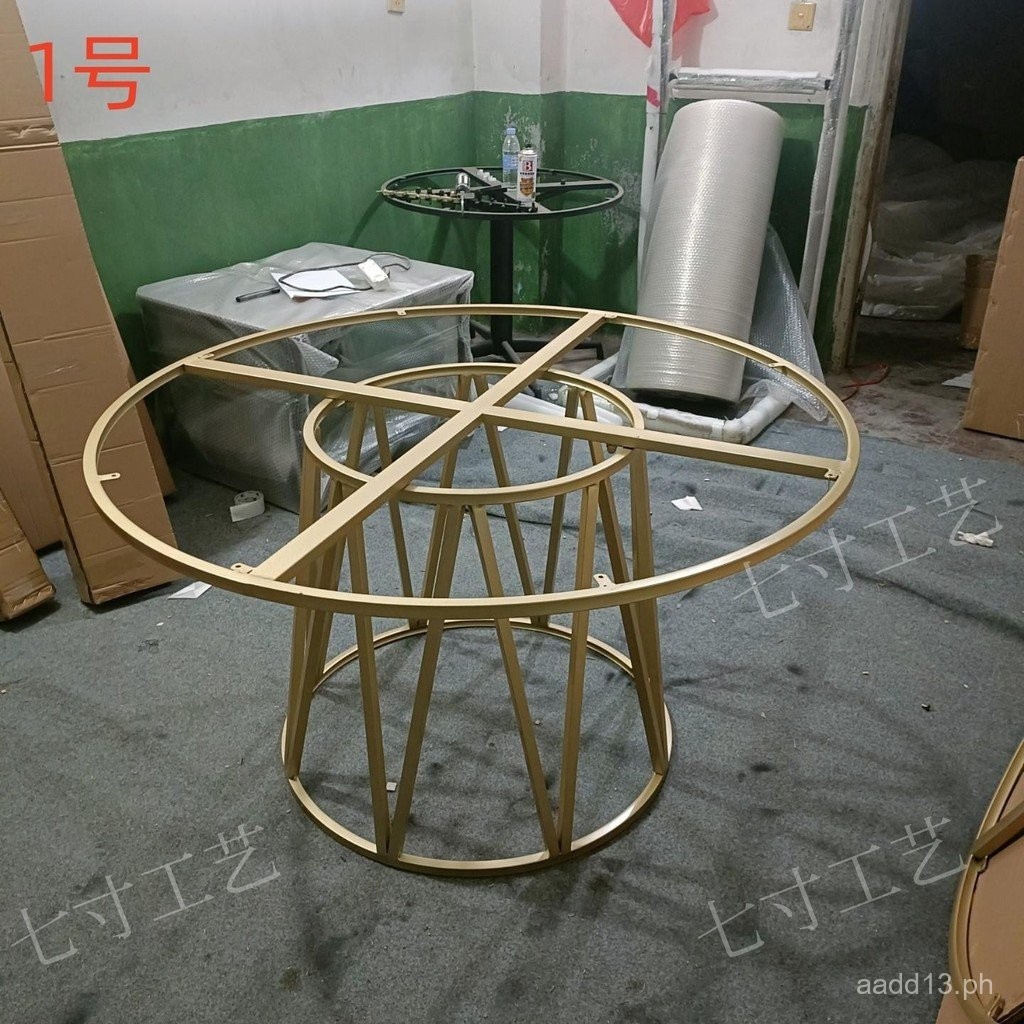 Wrought Iron Round Dining Table Legs Marble Rock Slab Dining Table ...