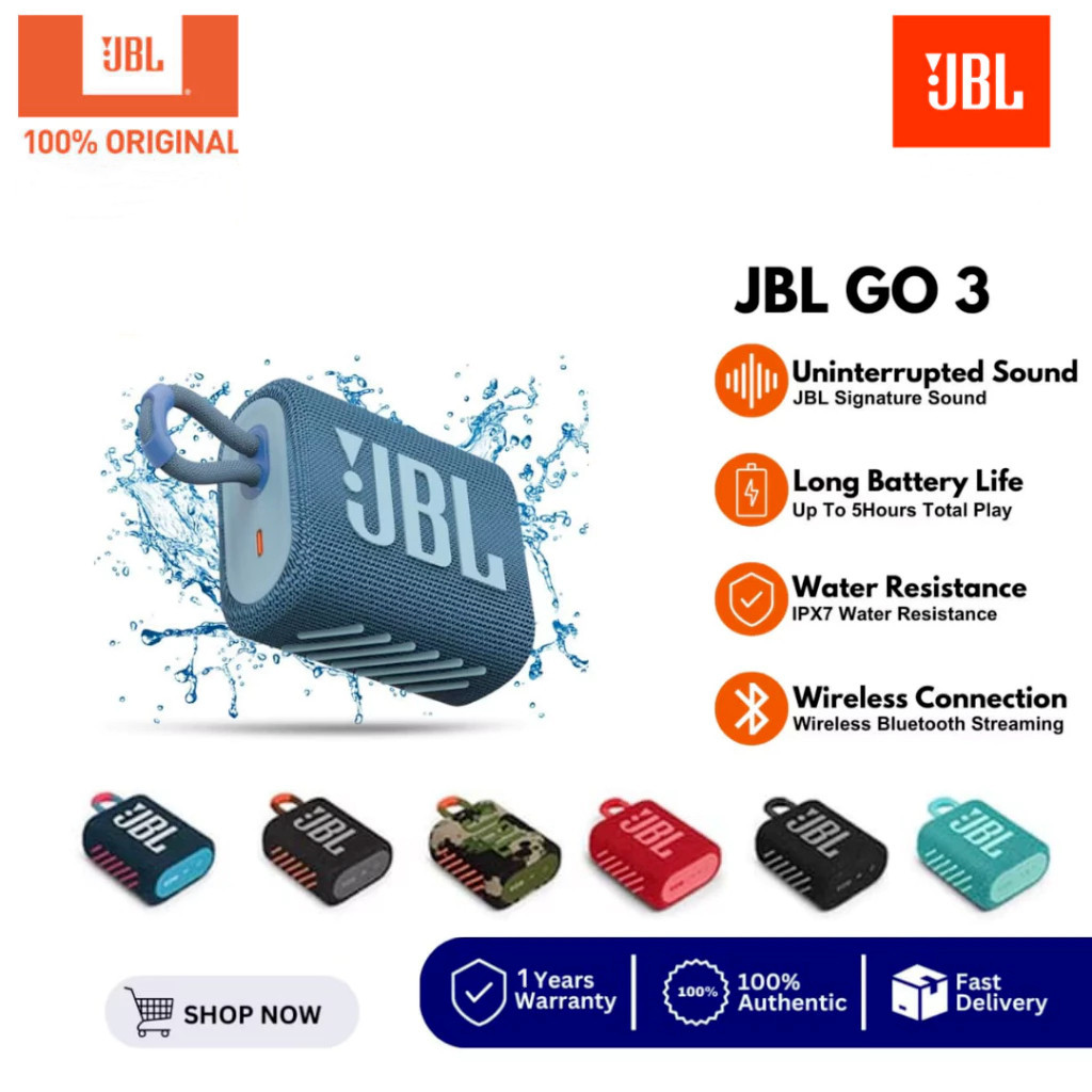 JBL GO3 Bluetooth Speaker Waterproof Speaker New Portable Wireless ...