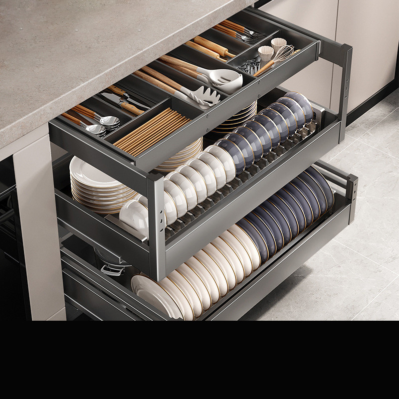 2 Tier Cabinet Pull Out Sliding Kitchen Storage Cabinet, Pull Out ...