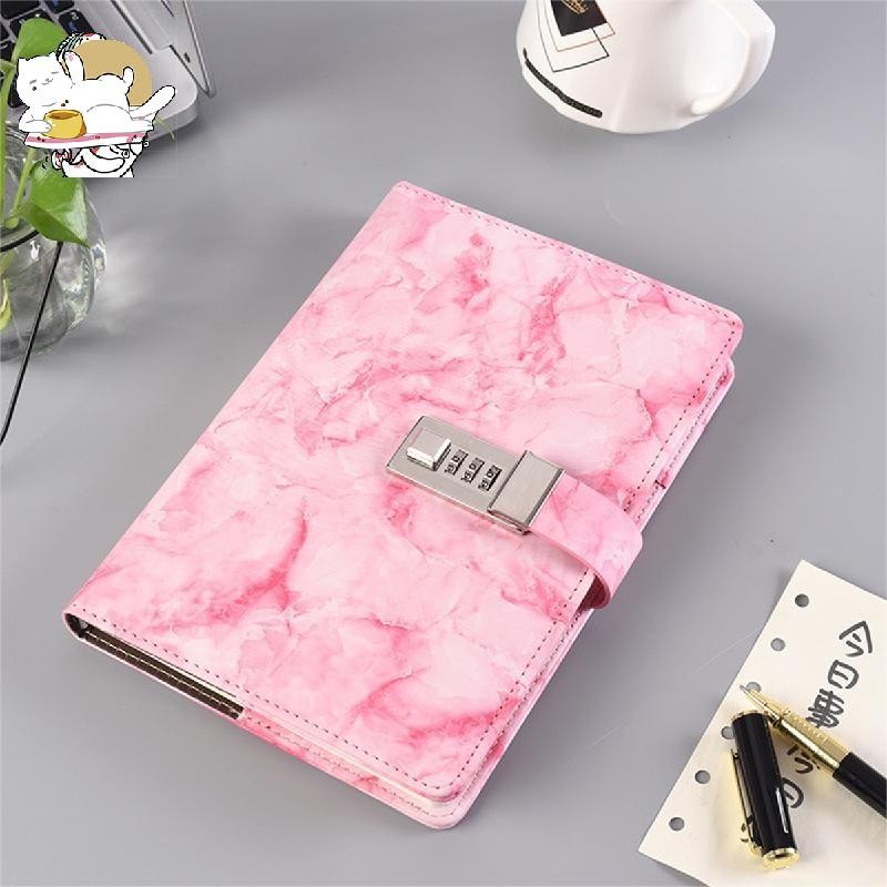 Password Notebook Pen Marble Diary With Lock Password Book | Shopee ...