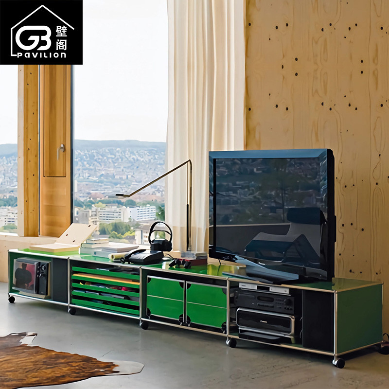 USM Haller Modular Audio-Visual Cabinet Metal Stainless Steel Side ...