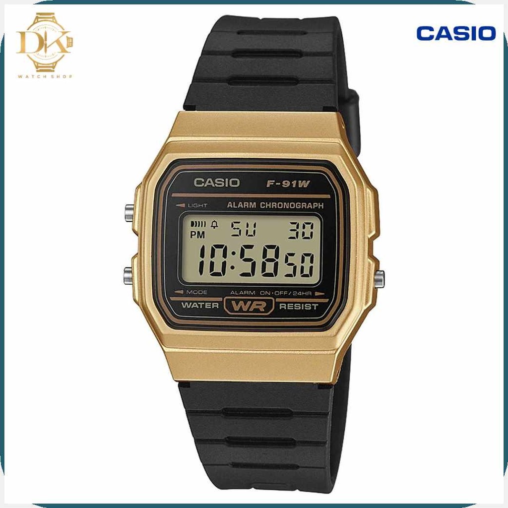 Casio k)Unisex}K)F-91WM-9A}v)Black}c)Rubber}P)Strap}U)30m Digital ...