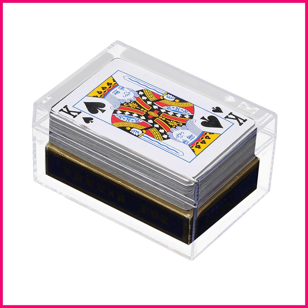 Playing Card Display Case Dustproof Rectangular Storage Box Deck ...