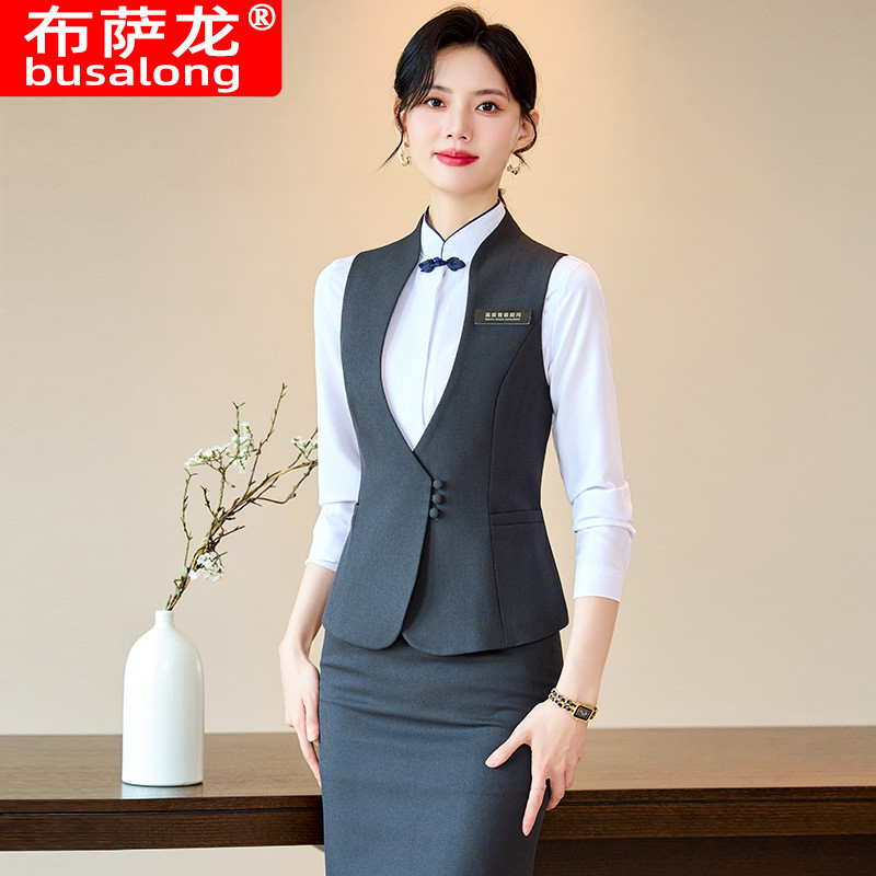 Professional Women's Vest Set2024Autumn Elegant Flight Attendant ...