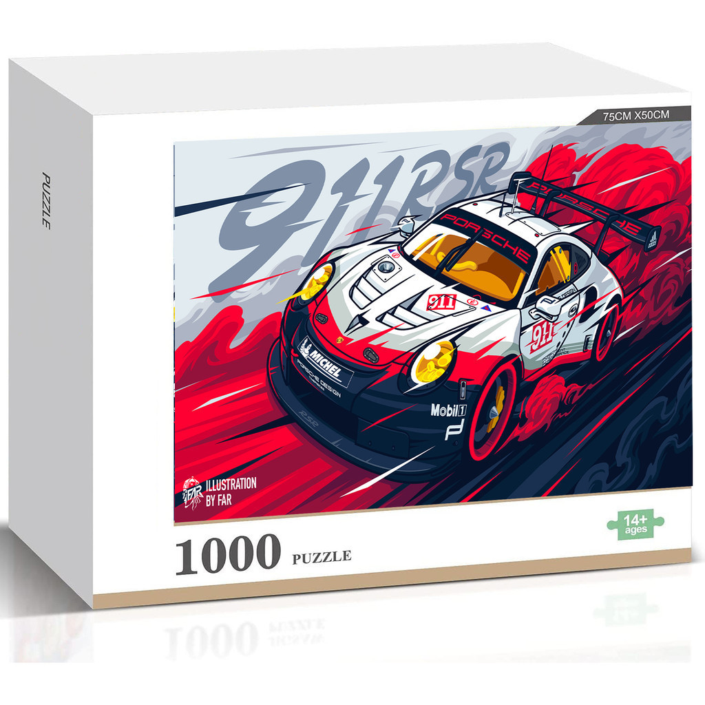 Anime Porsche 911 RSR Race Cars 1000 Pcs Wooden Jigsaw Puzzle Colorful ...