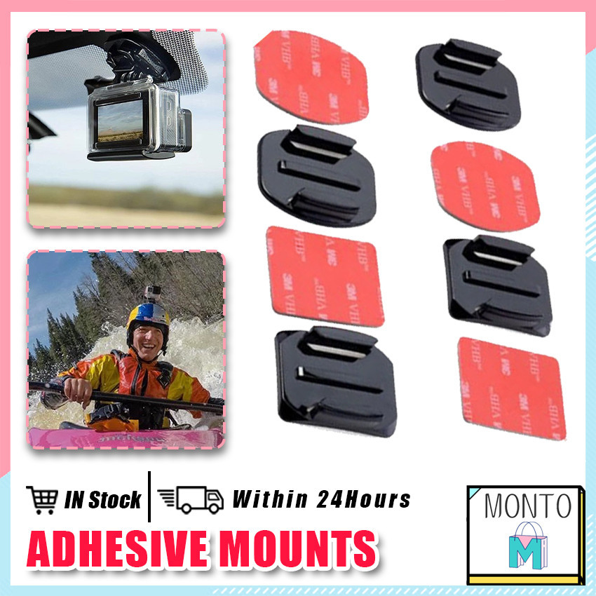 4 Pack Helmet Mount 3M Adhesive Sticky Mounts for GoPro Hero 10 9 8 7 6 ...