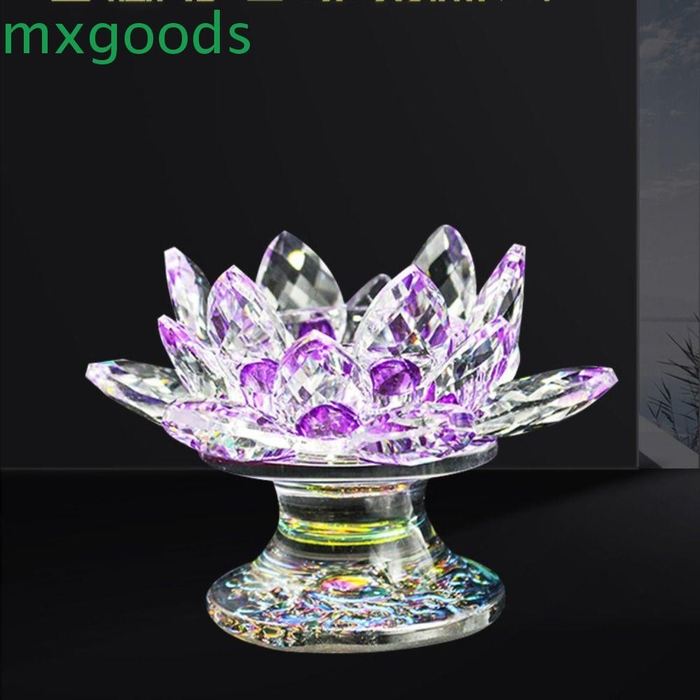 MXGOODS Quartz Crystal Lotus, Lotus Flower Tall Feet Lotus Candlestick ...
