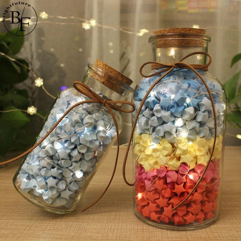 Stars Glass Jars Wish Jars DIY Handmade Crafts Folding Lucky Star ...