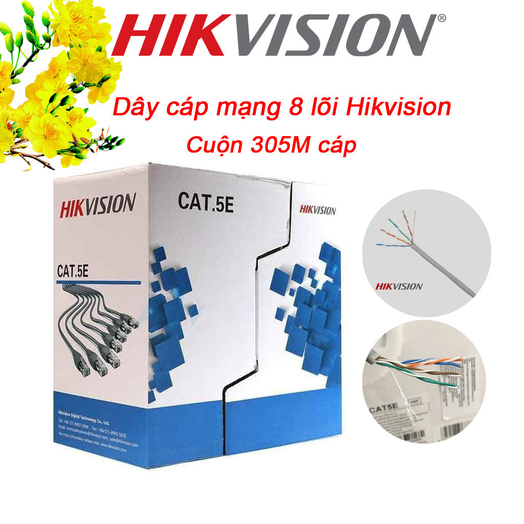 [Combo 100m] Hikvision CAT5E Lan network cable 8 cores 100% pure copper ...