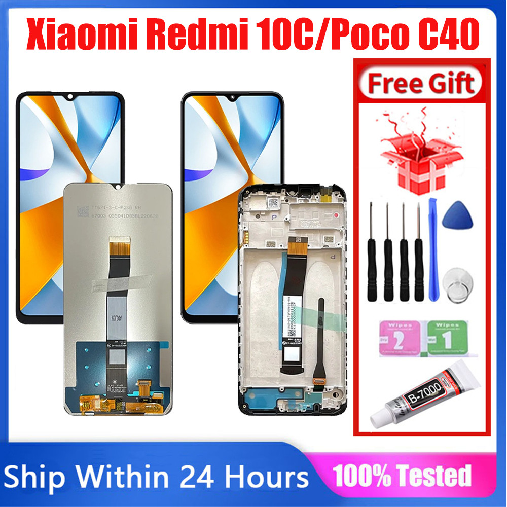 Original For Xiaomi Redmi 10C/Xiaomi Poco C40 LCD With Frame Display ...