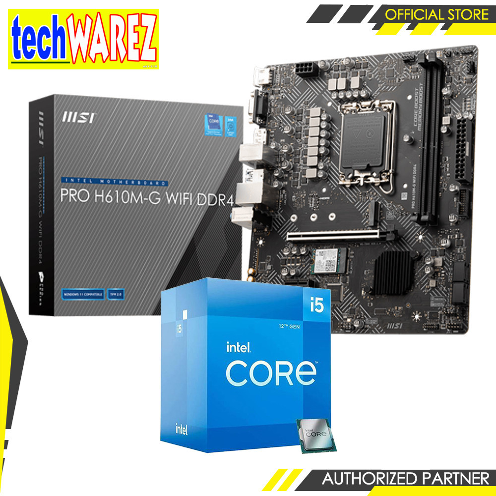 [Bundle] Intel Core i5 12400 Processor + MSI Pro H610M-G WIFI DDR4 Motherboard | Shopee Philippines