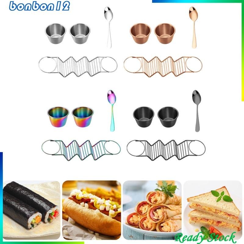 [BonBon] Mexican Taco Holder Taco Shell Holder with Dipping Sauce Bowl ...