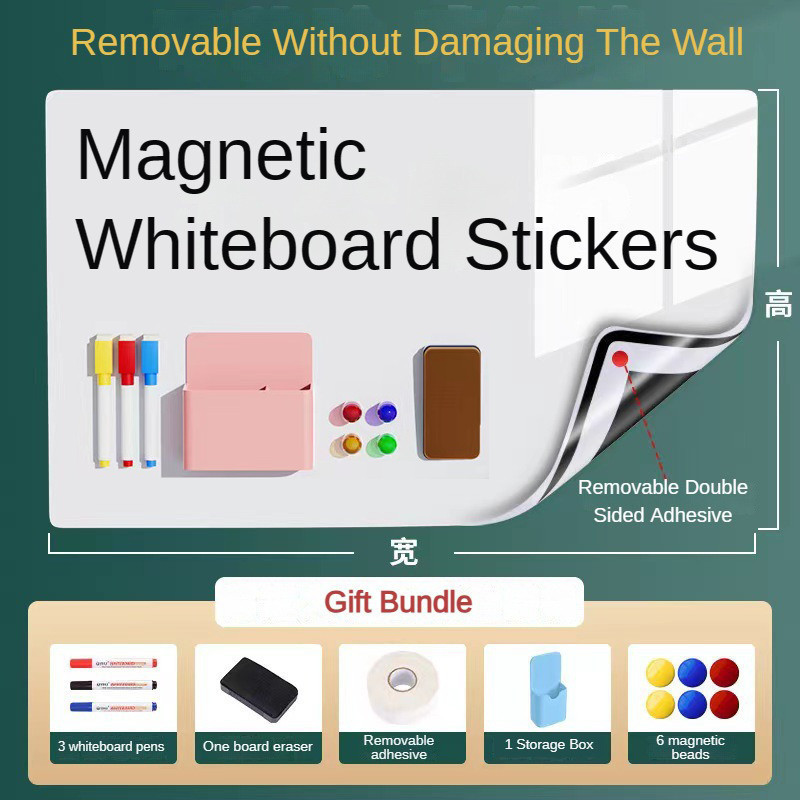 100x200cm Removable Magnetic WhiteBoard Stickers Office Writing Board ...