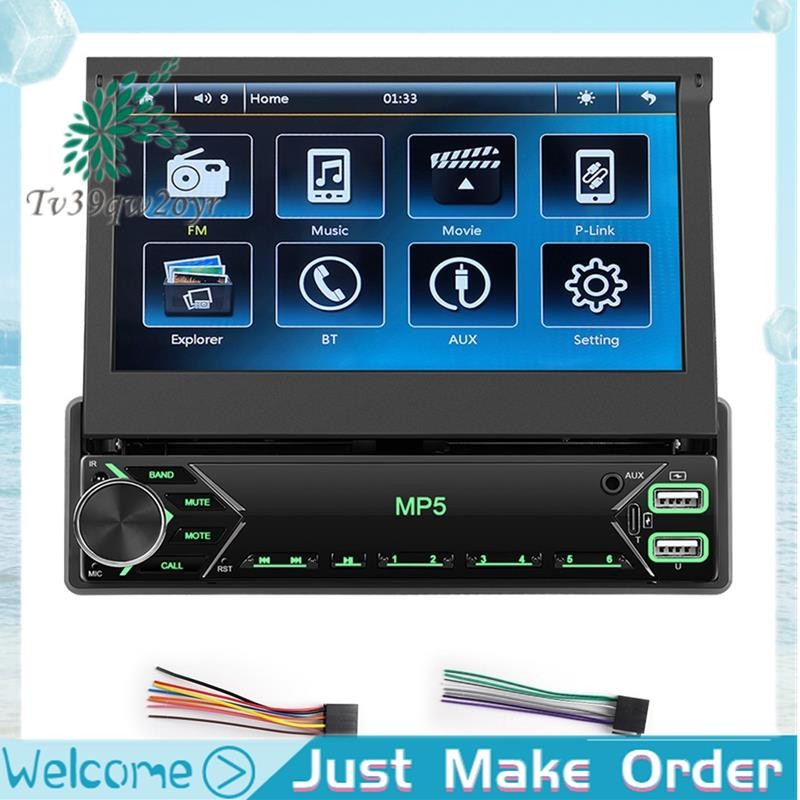 【Tv39qw2oyr】1 Din Touchscreen Car Stereo 7 Inch Flip Out Screen Car ...