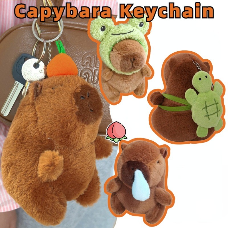 Cute Capybara Plush Keychain Backpack Pendant Toy Simulation Capybara ...