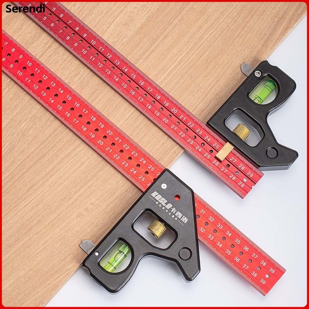 SERENDI Combination Right Angle Ruler, 30/40cm Movable Level Gauge ...